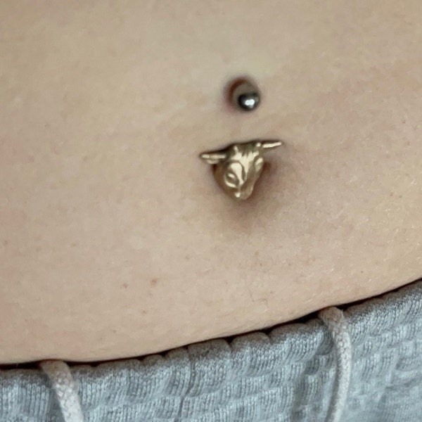 Goat Head Naval Piercing Jewelry,titanium or Surgical Steel Bar - Etsy