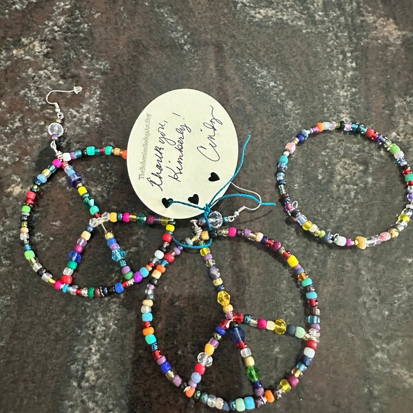 Peace Sign Ornament/beaded Peace Sign Holiday Ornament/christmas Peace ...