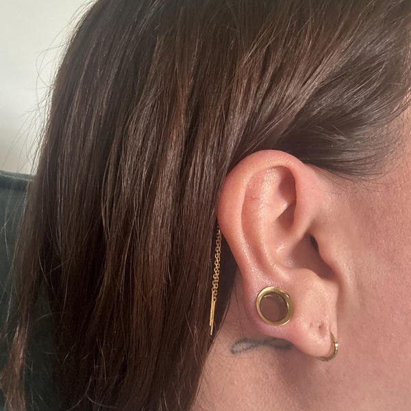 Lobe Cuff Surgical Steel Double Flare Tunnel | 316L Surgical Steel Ear ...