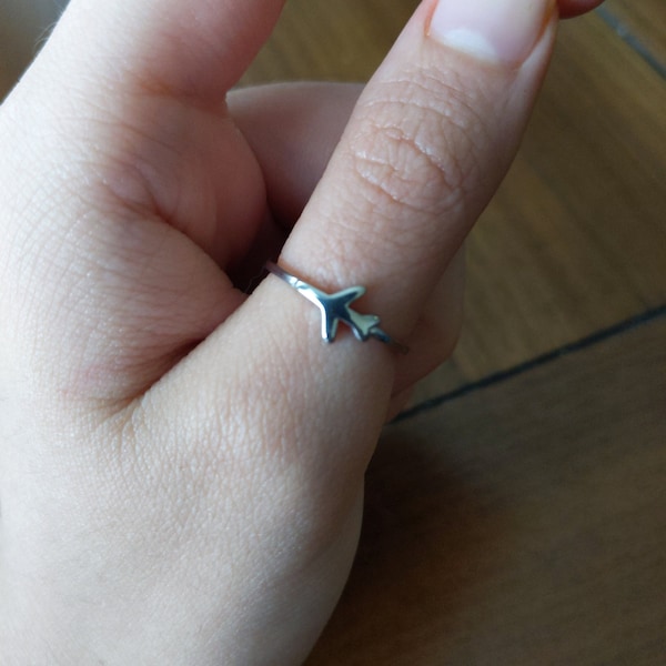 Airplane Ring - Silver Plane Ring - Travel Ring - Flight Attendant Gift ...