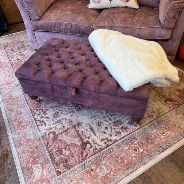 Handmade Thick Cushioned Square Chesterfield Footstool Footrest Coffee ...