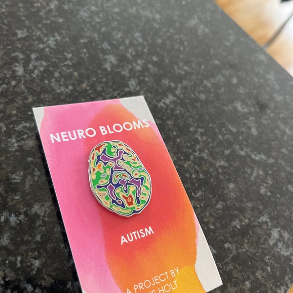 Enamel Brain Pin - ADHD Brain Pin - Brain Art- Mental Health - Science ...