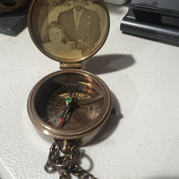 Personalized Working Compass With Custom Engraving, Couple Anniversay ...