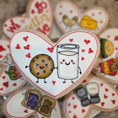 Valentine's Day Food Pairs Clipart, Kawaii Food Pairs Digital Stamps ...