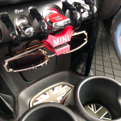 MINI Cooper Sunglass Clip Dash Holder Mount felt Lined fits Most Size ...