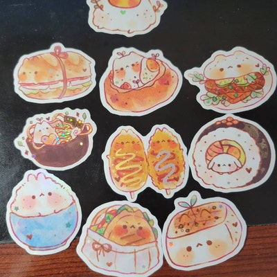 Cute Animal Foodies 2 Stickers/ Matte/ Holographic/ Die Cut Stickers ...