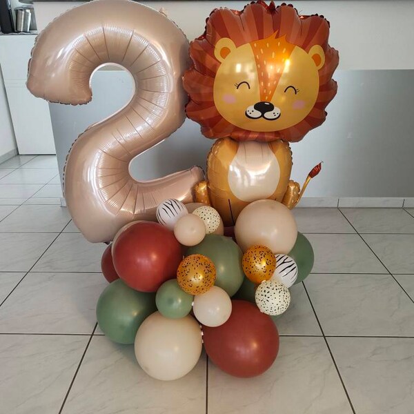 High Quality Large Lion Balloon Sculpture, Any Number, Safari Balloon ...