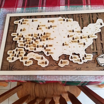 US National Parks Travel Map, Gift for Hikers, Personalized Map, Gift ...