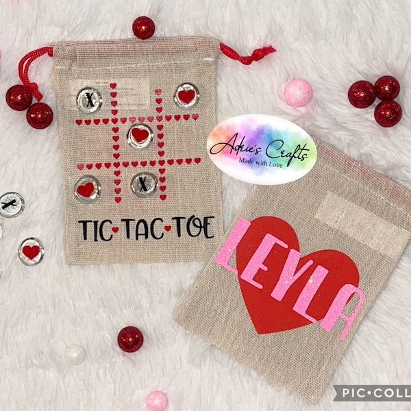 Tic Tac Toe Heart Bag Valentine's Day Party Favor DIGITAL SVG Cut File ...