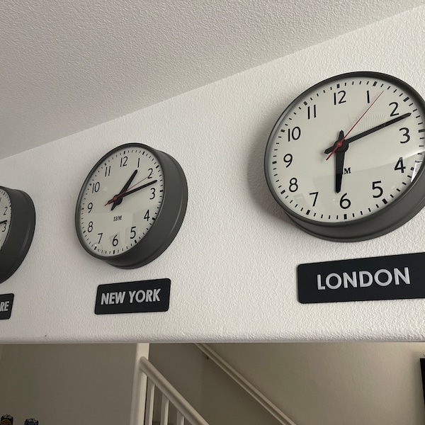 Bsign - World Clock Sign - Time Zone Clock Signs - Wood Sign for Wall ...