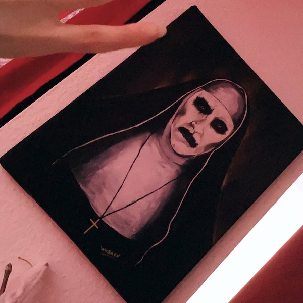Valak Painting Replica V2 Canvas Print (demon Nun, the Conjuring) - Etsy