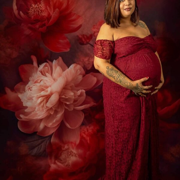 Red Floral Fine Art Textures Flower Digital Background Photoshop ...