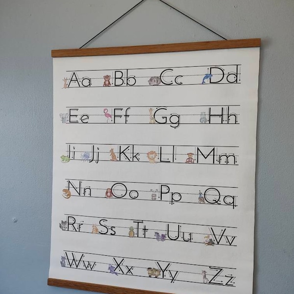 DIGITAL DOWNLOAD Home School Alphabet Chart - Alphabet Learning Poster ...