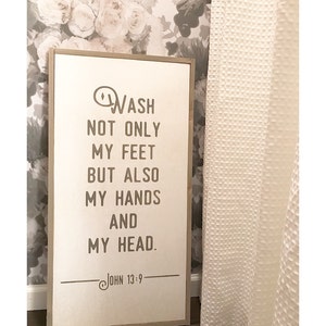 Wall Hanging / Short Bible Verses / Bathroom Decor / Signs / Wash Not ...