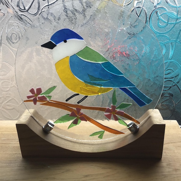 Circular Glass Stand Holder Oak Clamp Style Display Stands for Glass ...