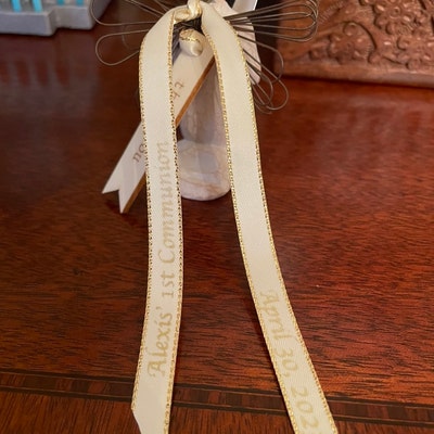 3/8 Gold Edged Printed Favor Ribbons Custom Print Ribbons Personalized ...