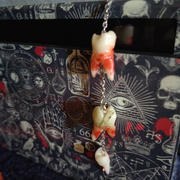 Gothic Teeth Choker, Human Tooth Necklace, Handmade Molars, Oddities ...