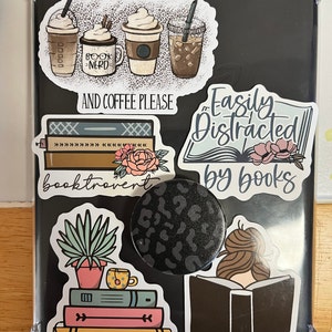 Smutty Reads and Coffee Please, Large Bookish Sticker, Ereader ...