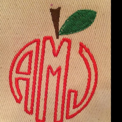 Apple Monogram Dressing Mini Machine Embroidery Digital Design File - Etsy