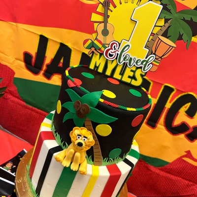 One & Loved Cake Topper Reggae Theme Cake Topper One Love First ...