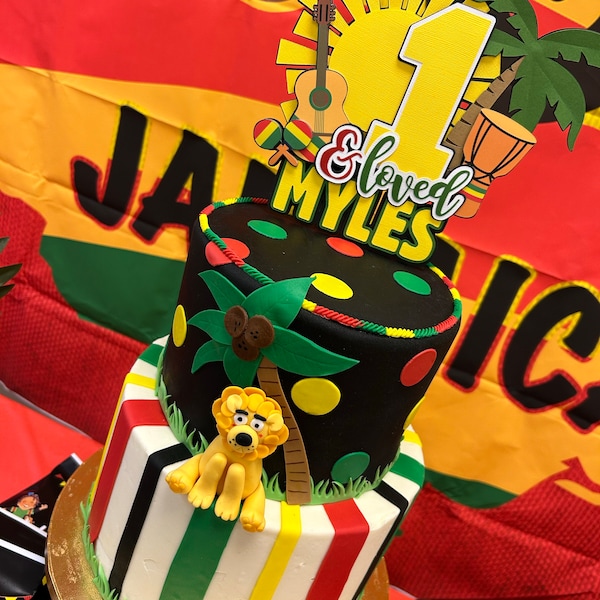 One & Loved Cake Topper | Reggae Theme Cake Topper | One Love First ...