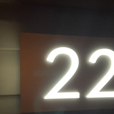 Custom LED House Numbers Sign 3D, Horizontal, 5 Numbers, Black Numbers ...