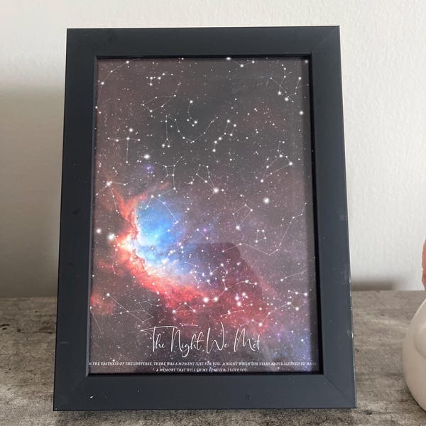 Christmas Gift Star Map, Custom Star Map, Constellation Gift, Night Sky ...