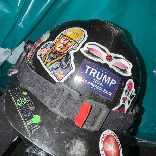 Donald Trump Hard Hat Sticker - Construction Work Sticker - Blue Collar ...