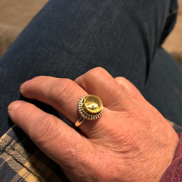 Working Compass Ring Sterling Silver, Compass Jewelry for Women ...