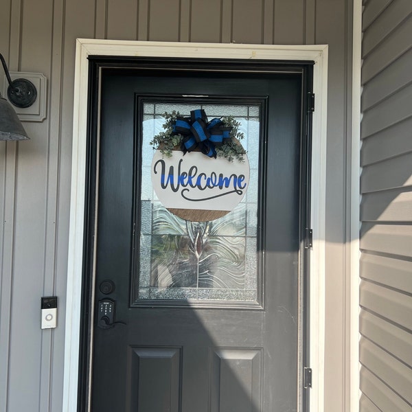Welcome Blue Line Door Hanger / Police Welcome Sign / Blue Line Door ...
