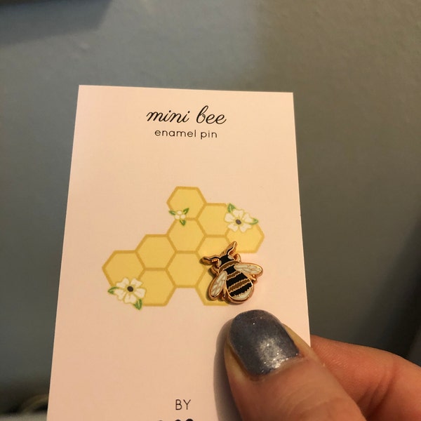 Mini Bee Rose Gold Pin, Tiny Hard Enamel Honeybee Lapel Badge, Nature ...