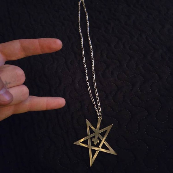 Silver Hendecagram Star Necklace , Chaos Anti Cosmic Energy Pendant ...
