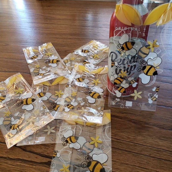 20 SMALL Bumble Bee Party Favor Bags, Honey Bee Cello Bags, Bee Party ...