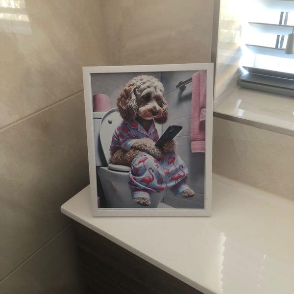 British Bulldog Sitting on Toilet Very Cool Dog on Loo Animal on Mobile ...