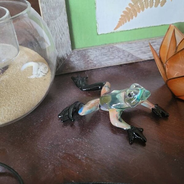 Glass Sculptured Frog Art, - Etsy