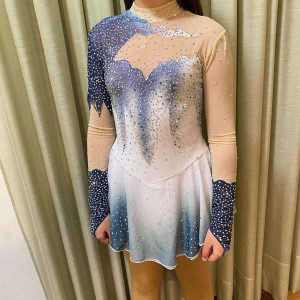 Blue Figure Skating Dress for Girls Custom Ice Skating Dresses Kids ...