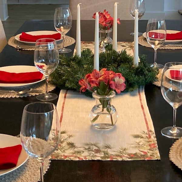 Table Runner, Lithuanian Christmas, 100% Linen, Christmas Decorations ...