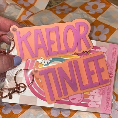 Neon Backpack Tags, Kids Keychains, Personalized Keychain, Acrylic ...