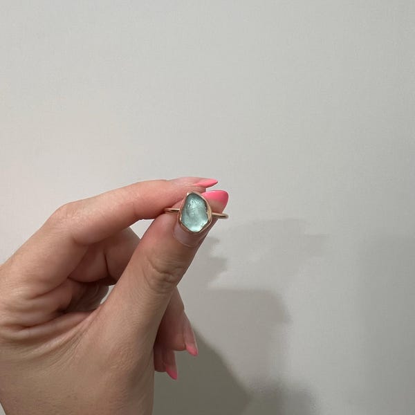 Gold Sea Glass Ring - Etsy