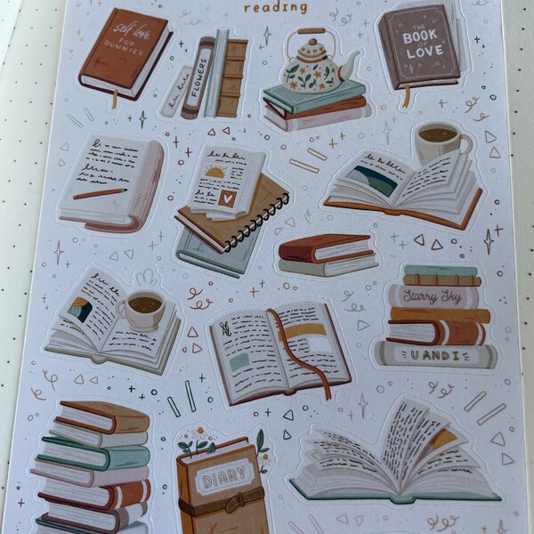 Sticker Sheet - Reading | Journaling Stickers for Your Planner - Etsy