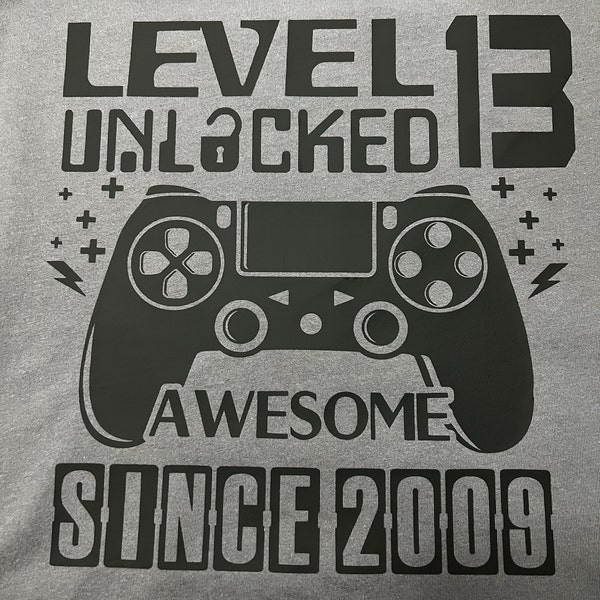 Level 13 Unlocked Svg / 13th Birthday Boy Gamer / 13 Years Old Gamer ...