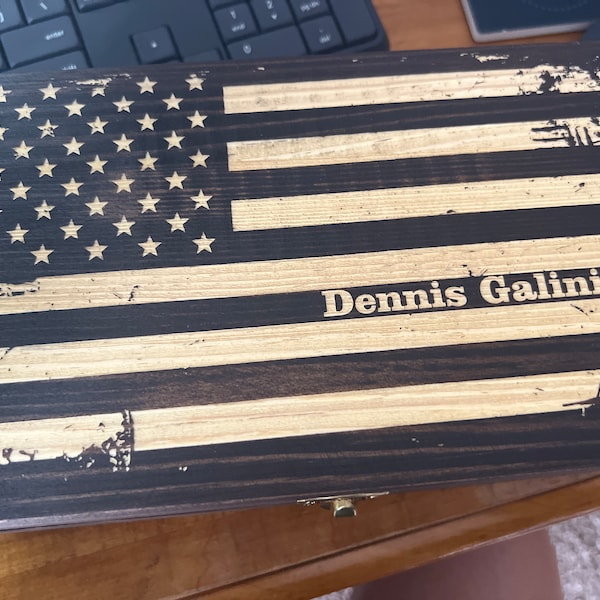 Personalized Engraved USA Flag Box, Independence Day Gift, 4th of July ...