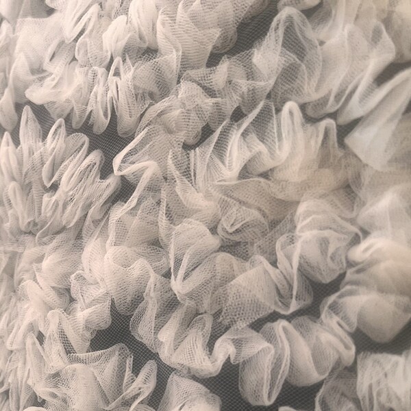 3D off White Ruffle Fabric, Haute Couture Dress Fabric, Photography ...