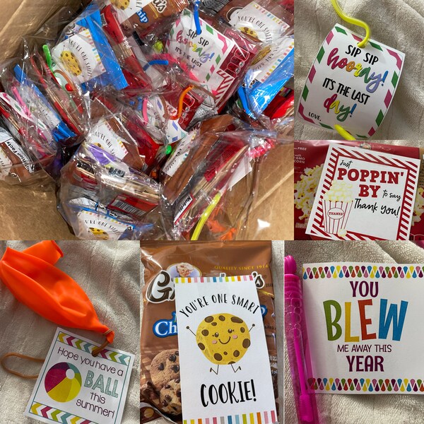 Teacher Appreciation Gift Tag, Poppin by to Say Thank You, Popcorn Gift ...