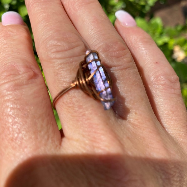 Tanzan Aura Quartz Ring, Silver Tanzan Aura Ring, Tanzanite Ayra Quartz ...