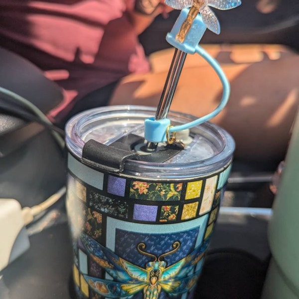 Dragonfly Straw Topper Tumbler Cup Accessory Straw Charm Cap Topper ...