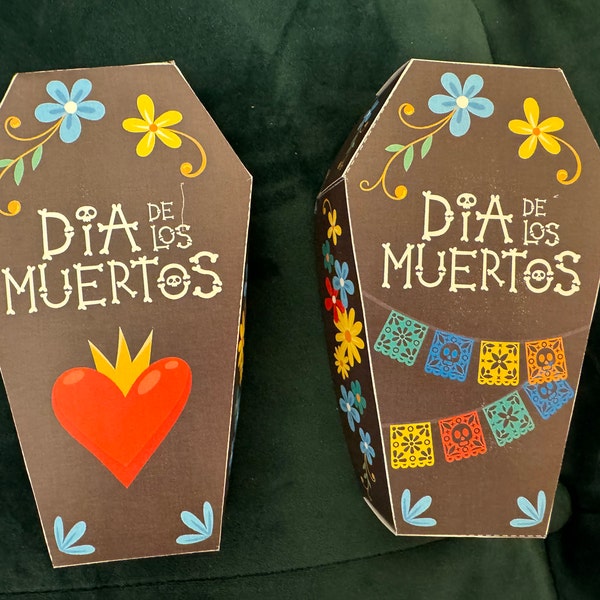 Day of the Dead Coffin Treat Box, Día De Los Muertos Sugar Skull Party ...