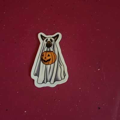 German Shepherd Ghost, Ghost Dog, Halloween Sticker, Spooky Pup - Etsy