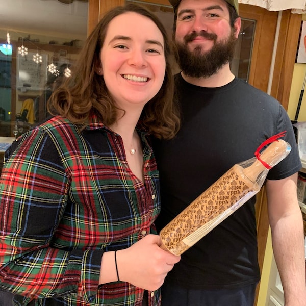 Personalized Rolling Pin With NAMES and Symbol. up to 16 Names/ Words ...