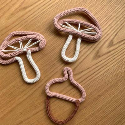 Knitted Wire Mushroom, Woodland Nursery Decor, Nature Wall Art, Kids ...